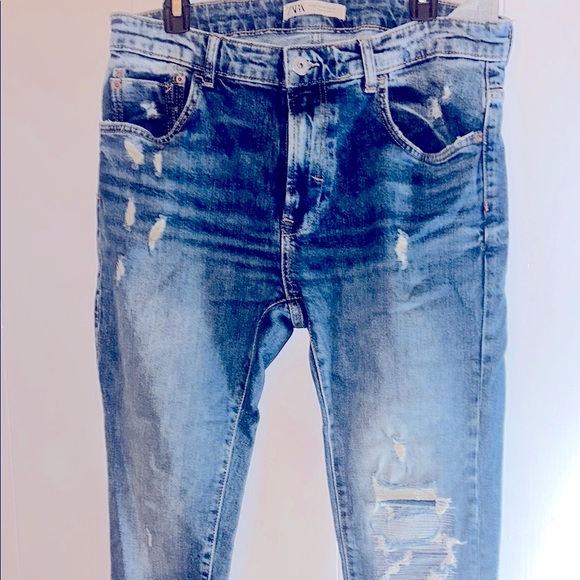 Zara | Jeans | Zara Mens Blue Distressed Jeans Made In Turkey Usa 34 ...